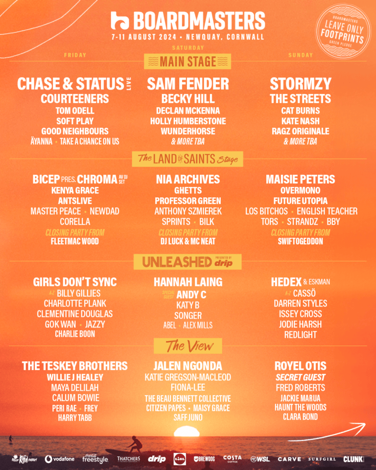 Boardmasters 2024 Full Lineup Announced - CornishStuff