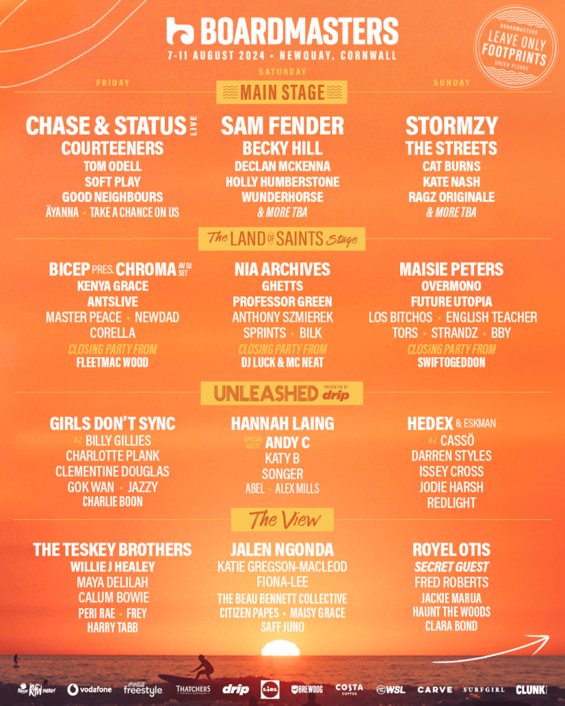 Boardmasters 2024 Full Lineup Announced - CornishStuff