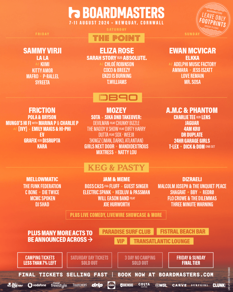 Boardmasters 2024 Full Lineup Announced - CornishStuff