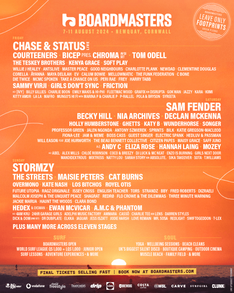 Boardmasters 2024 Full Lineup Announced - CornishStuff