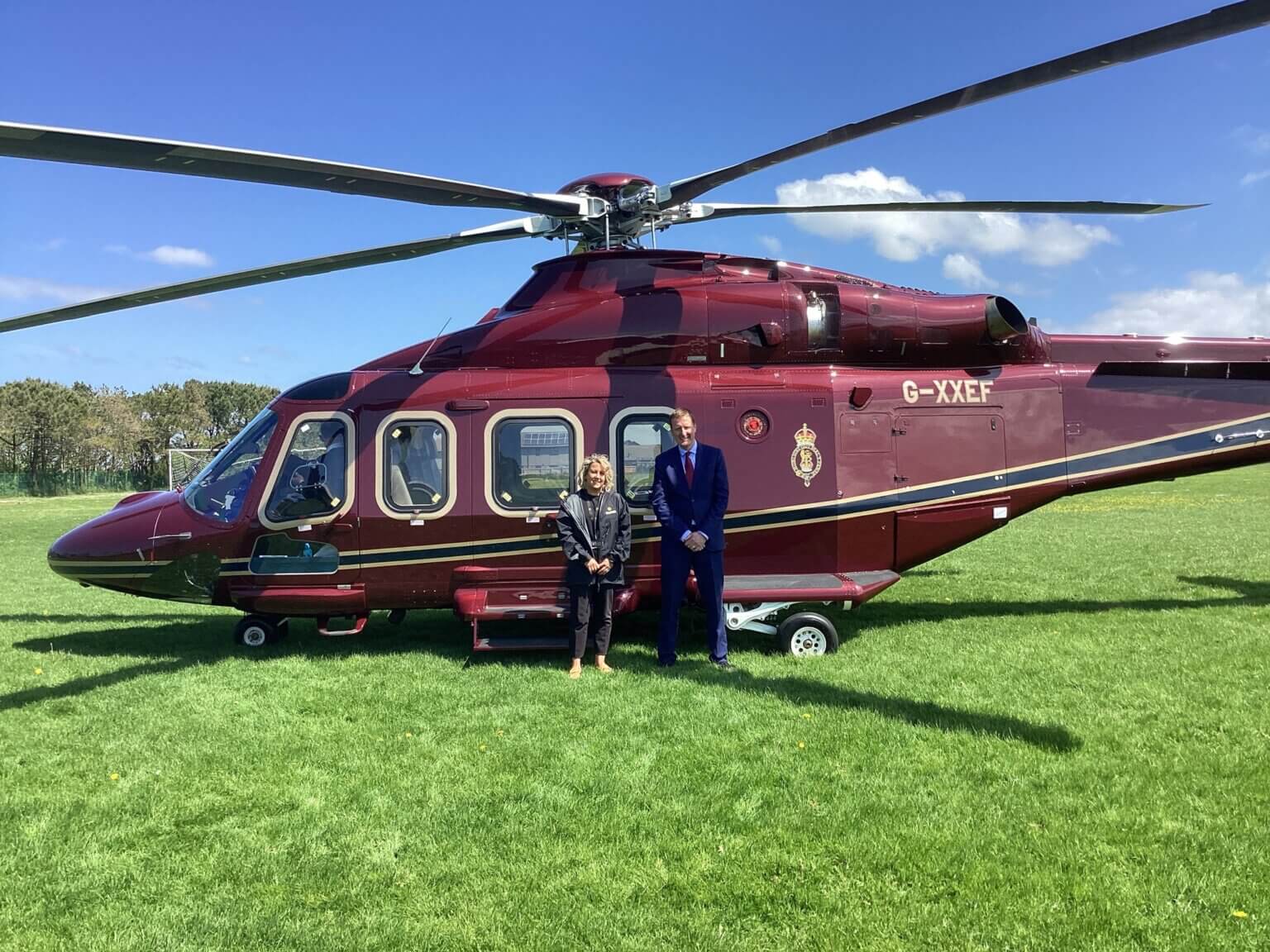 Royal Helicopter Stuns Students: Princess Anne Drops In on Pool Academy Field - CornishStuff