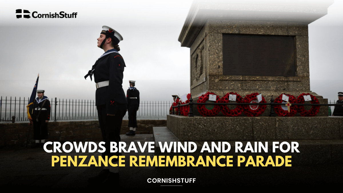 Crowds Brave Wind and Rain for Penzance Remembrance Parade - CornishStuff