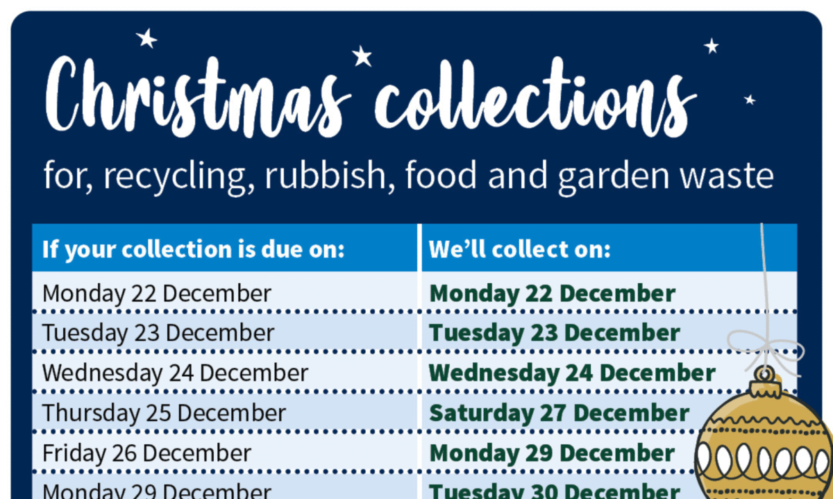 Cornwall Christmas Rubbish and Recycling Collection Dates Announced ...