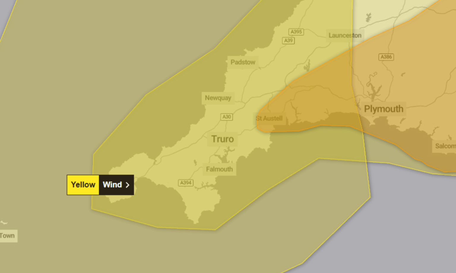 27/01/2026 - Weather in Cornwall - Yellow Weather Warning For Wind ...