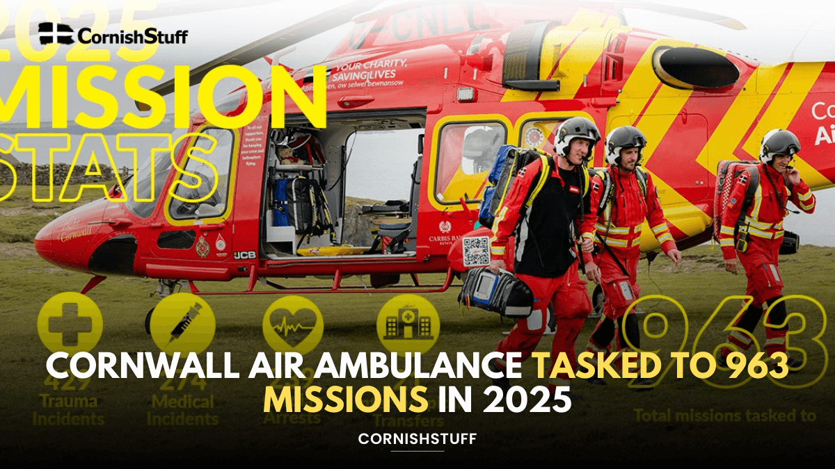 Cornwall Air Ambulance Tasked to 963 Missions in 2025 - CornishStuff